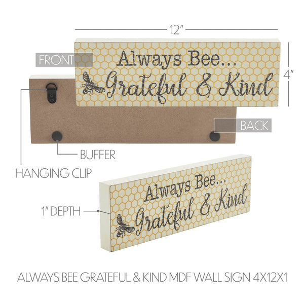 Buzzy Bees Always Bee Grateful & Kind Wall Sign – Lange General Store