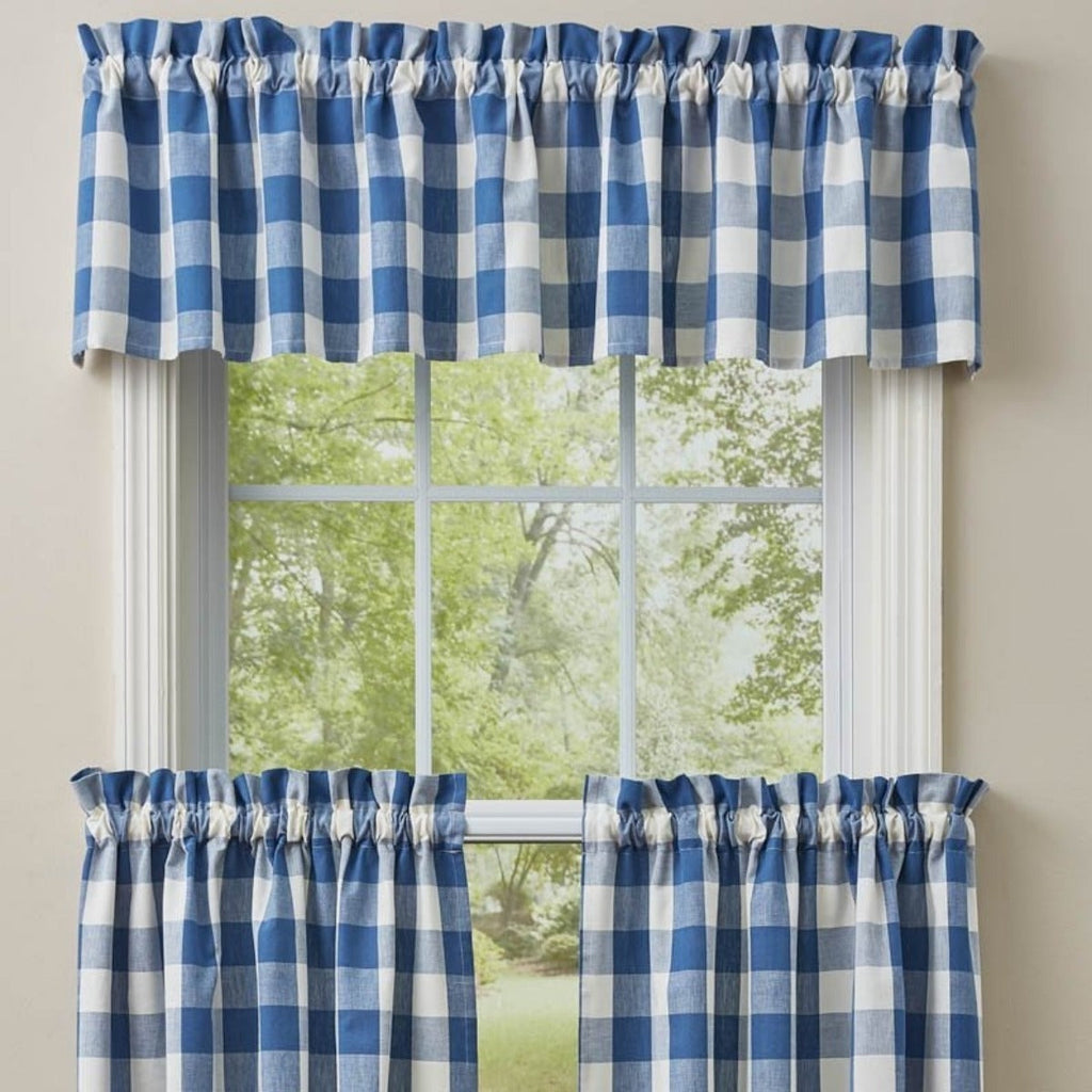 Buffalo Blue Check Valance – Lange General Store