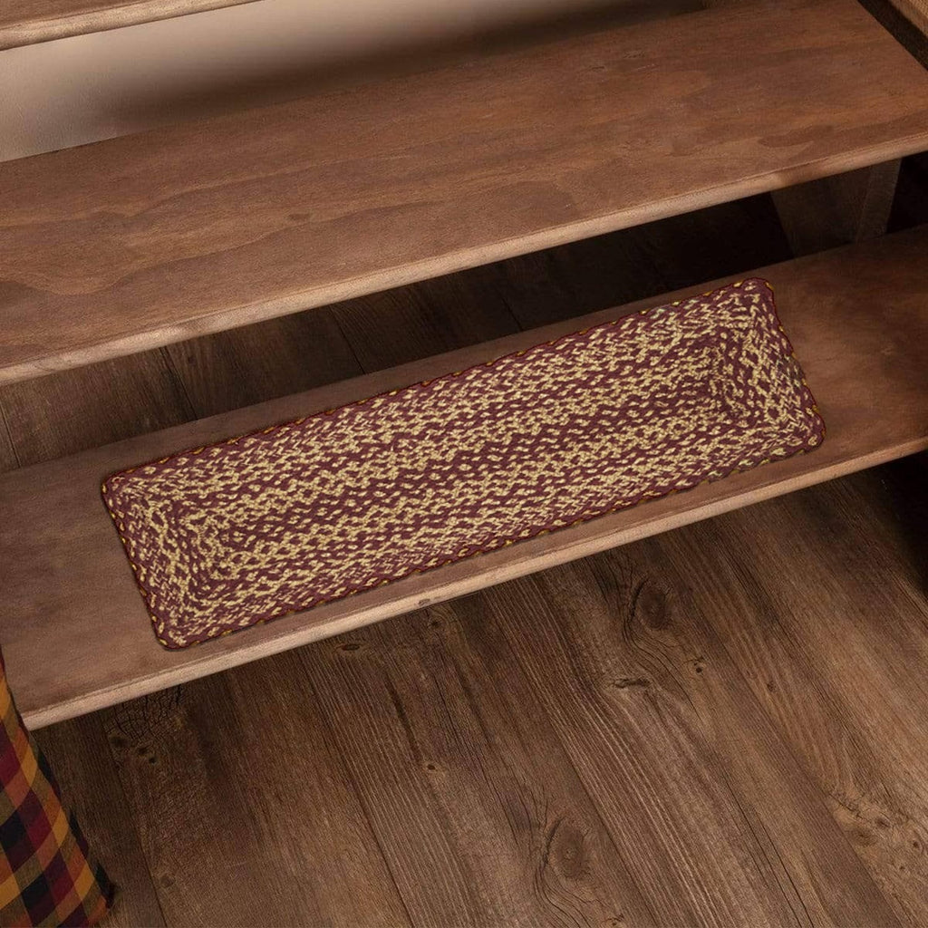 Burgundy Tan Rectangle Stair Tread Latex Rug – Lange General Store