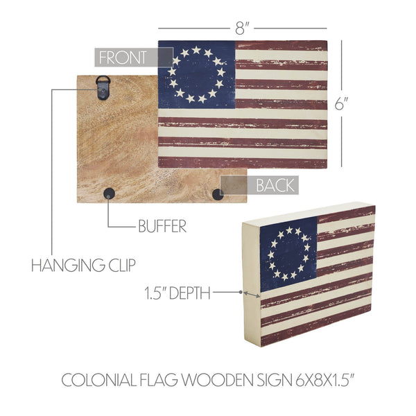 Colonial Flag Wooden Sign – Lange General Store