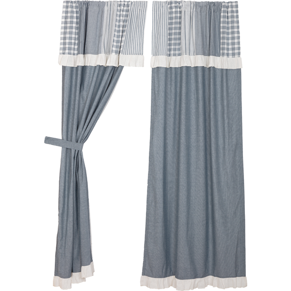 Farmstead Blue Patchwork Panel Curtains – Lange General Store