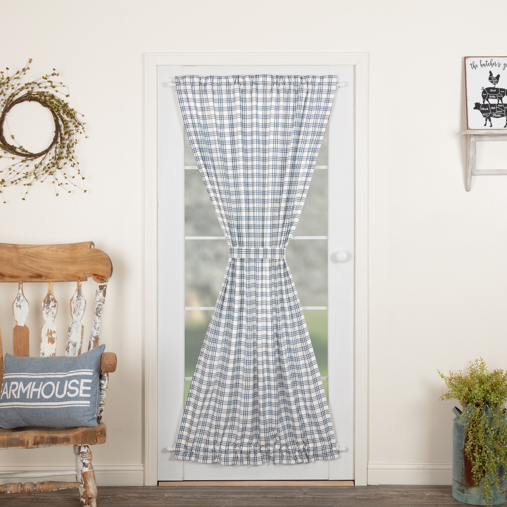 Farmstead Blue Plaid Door Panel Curtain – Lange General Store
