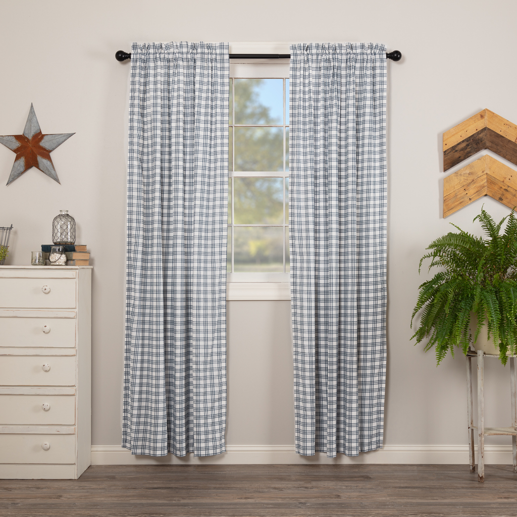 Farmstead Blue Plaid Panel Curtains – Lange General Store