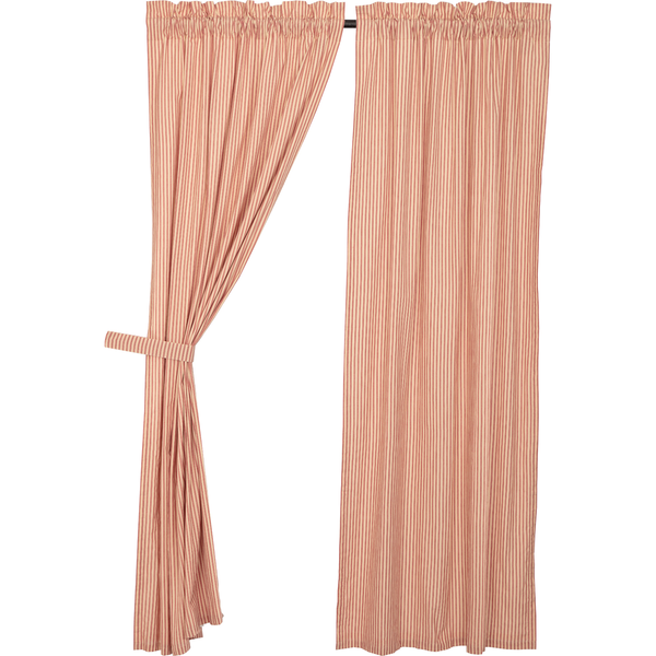 Farmstead Red Ticking Stripe Panel Curtains – Lange General Store