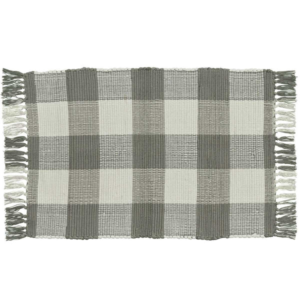 Grey and White Check Rag Rug – Lange General Store